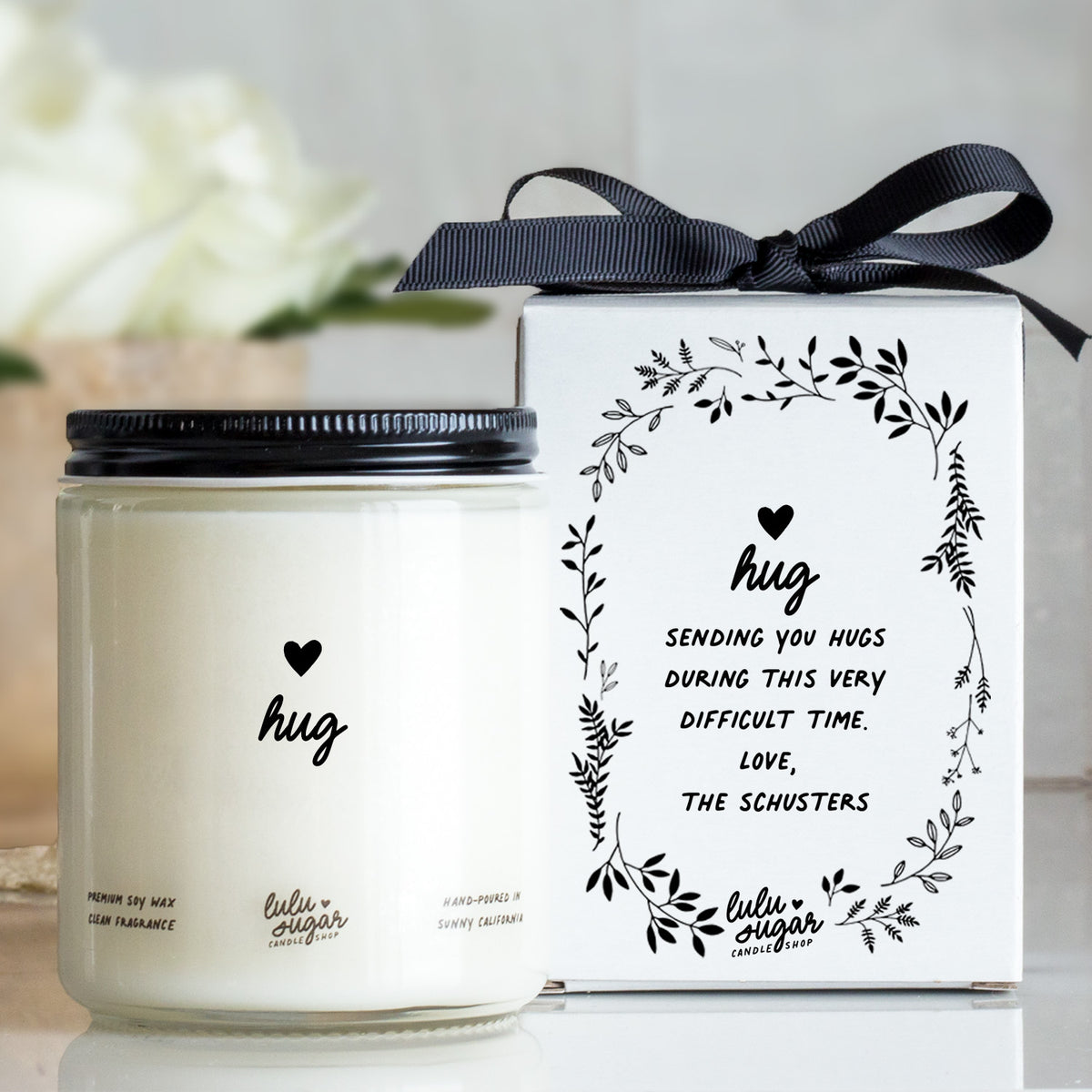 Send a Hug Candle Gift - Boxed Soy Candle Gift