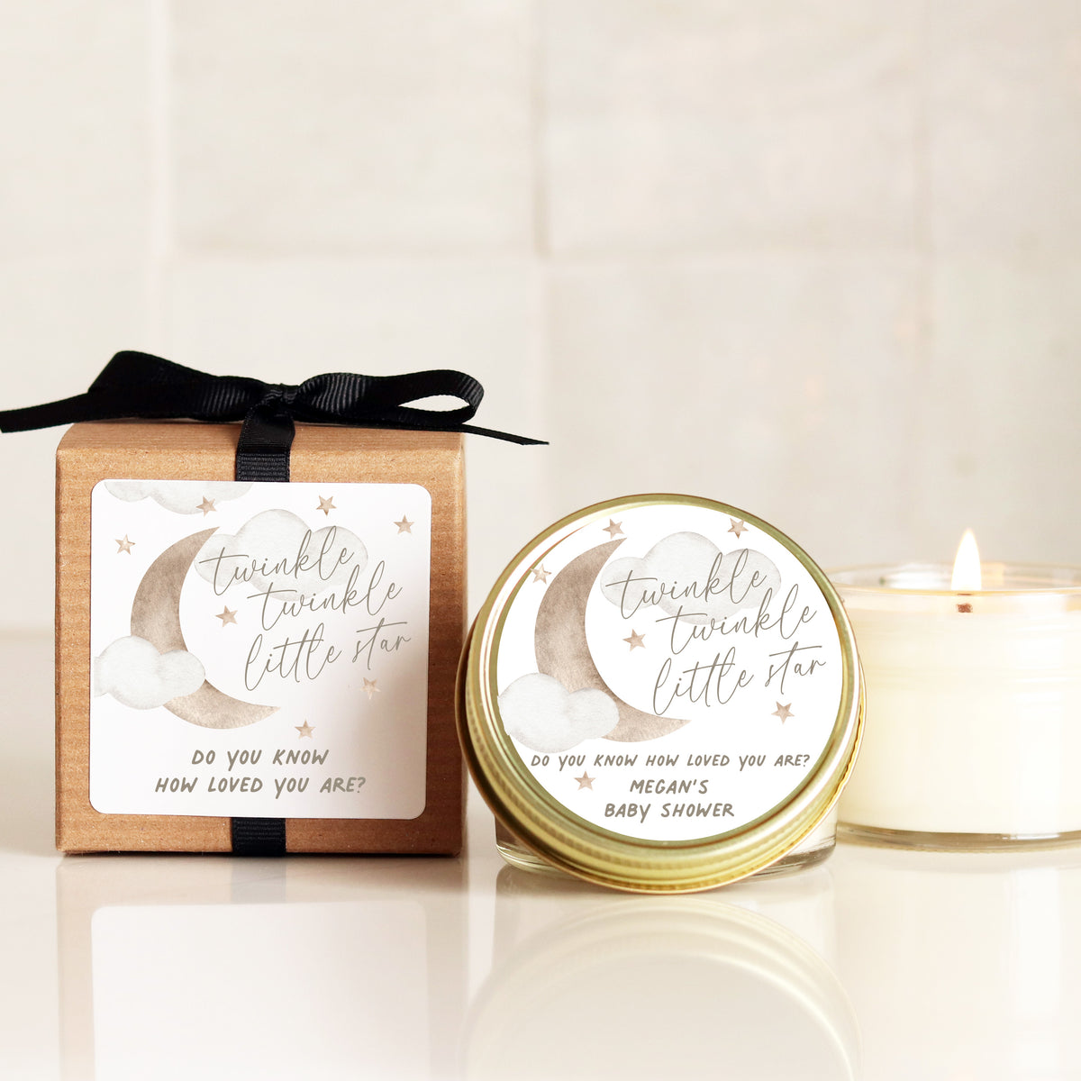 Twinkle Twinkle Little Star Baby Shower Favor Candles